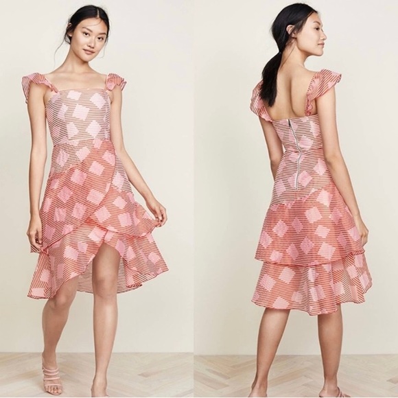 Alice + Olivia | Dresses | Alice Olivia Azura Waterfall Ruffle Midi ...